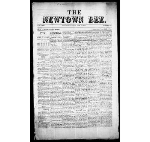 Early Issues Of ‘The Newtown Bee’ Now Digitized – The Newtown Bee