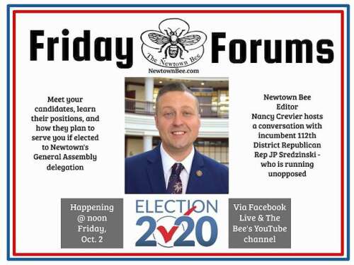‘Friday Forums’ To Feature Rep Sredzinski, October 2 – The Newtown Bee