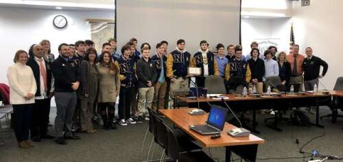 School Board Celebrates NHS Football Team – The Newtown Bee